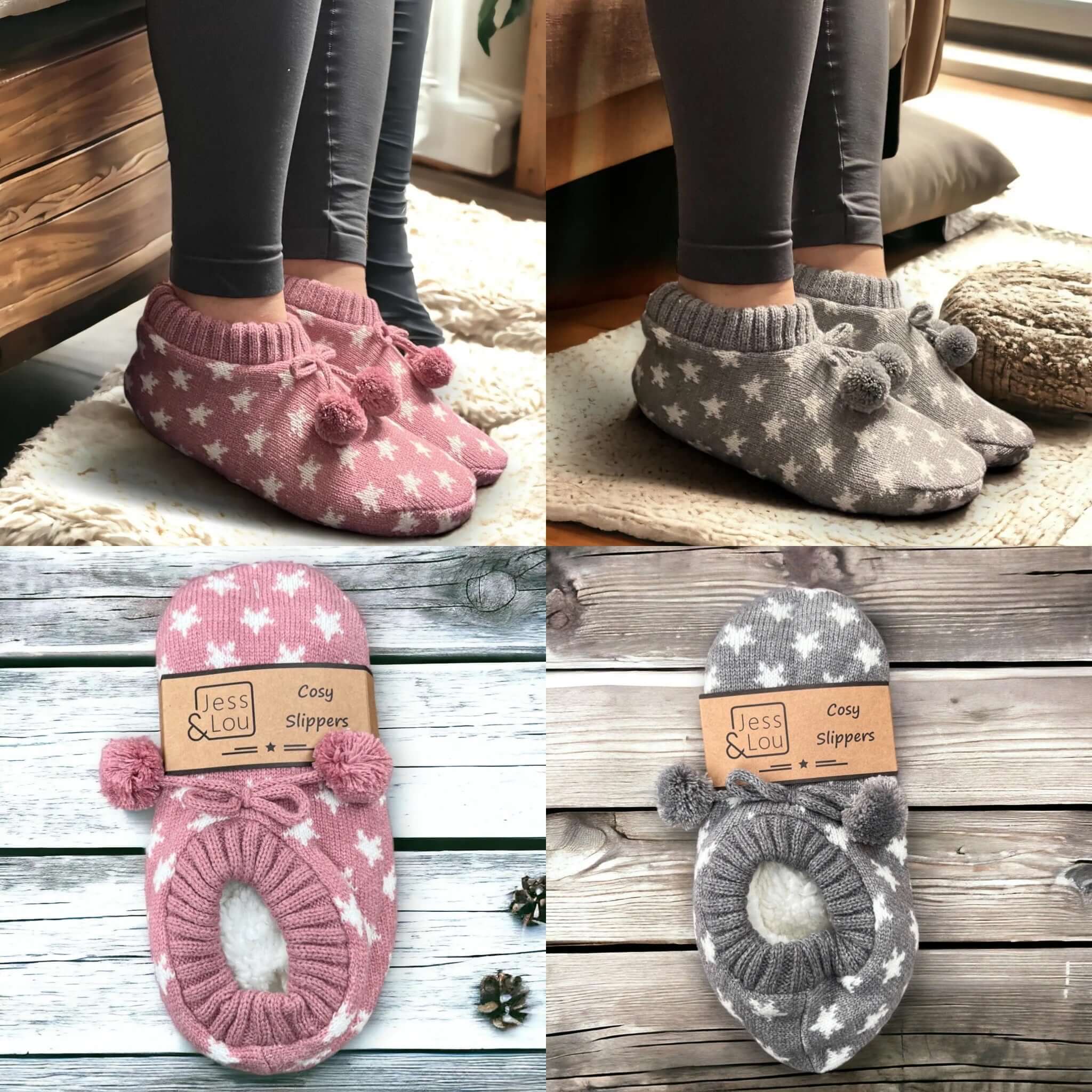 Jess & Lou - Shining Stars Super Cosy Slippers – Lornashouse Lifestyle